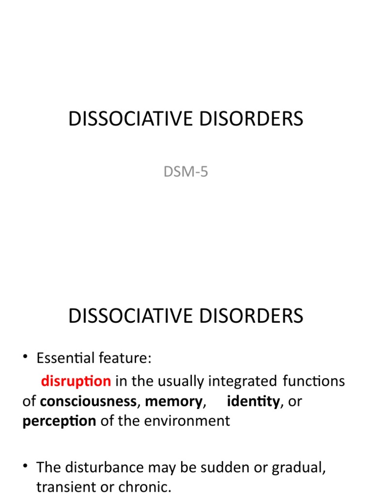 Dissociative Disorders | PDF | Dissociation (Psychology) | Mental Disorder