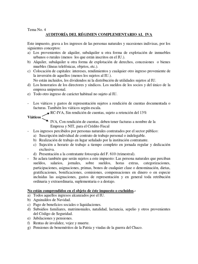 Tema 4 Rc-Iva | PDF | Impuestos | Contralor