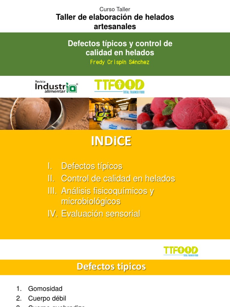 5 - Defectos Tipicos y Control de Calidad PDF | PDF | Helado | Química