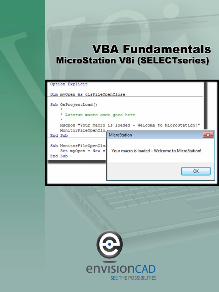 Microstation Vba Fundamentals Microstation V8i Envisioncad Pdf Pdf Subroutine