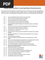 Kolb Questionnaire | PDF | Learning Styles | Cognition