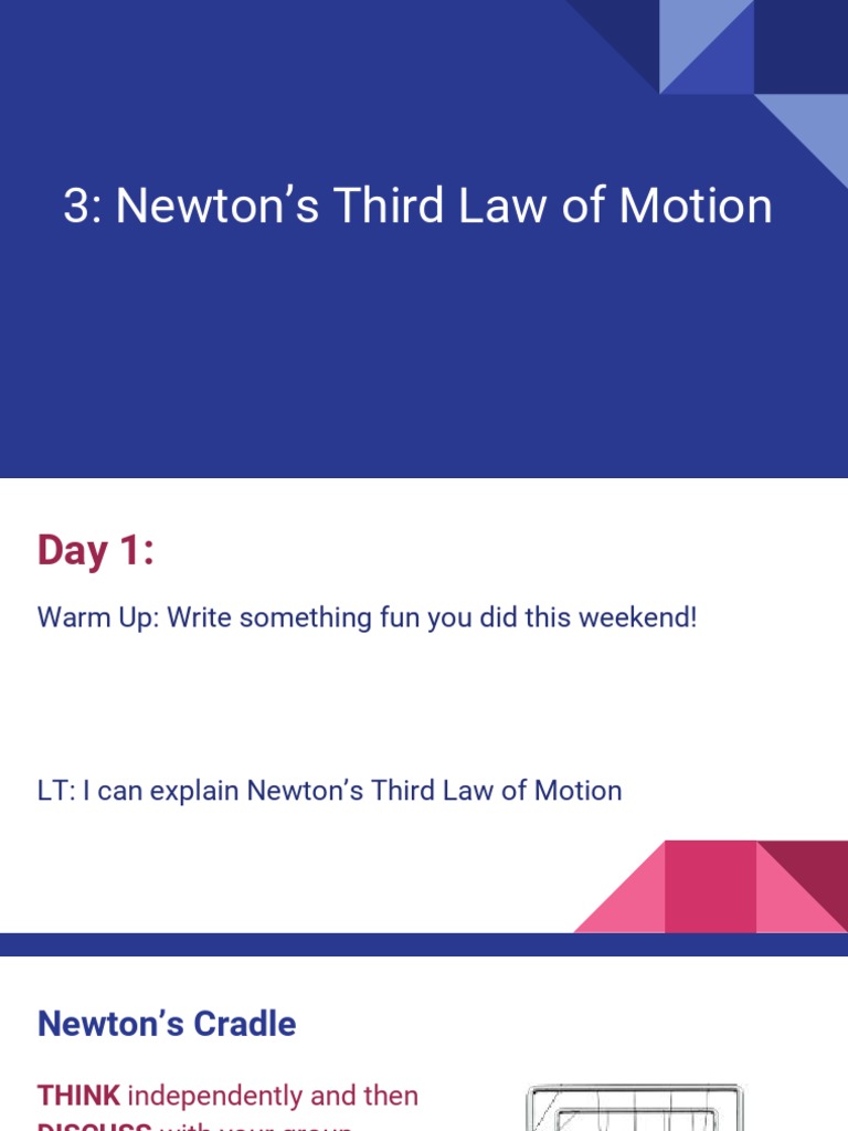 Newton's Third Law Explained: Activities & Examples | PDF | Newton's ...