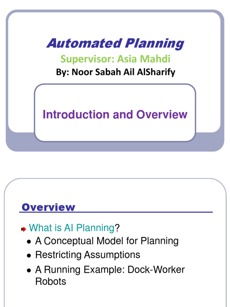 Automated Planning | PDF | Artificial Intelligence | Intelligence (AI ...