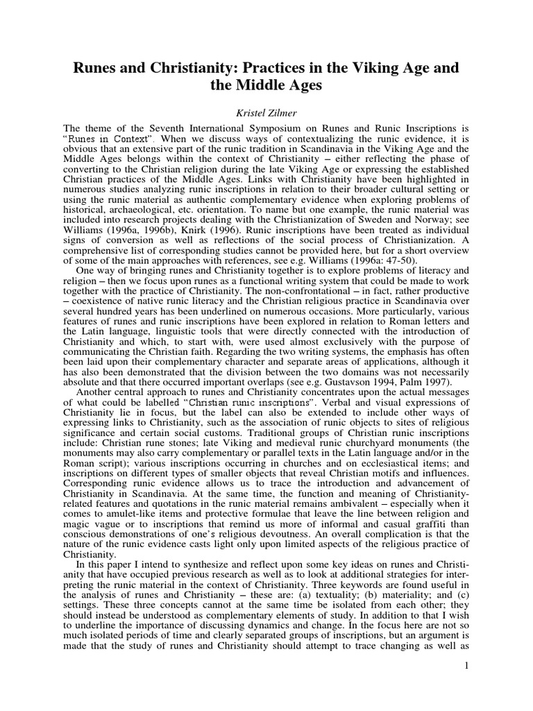 Runes and Christianity: Practices in The Viking Age and The Middle Ages ...