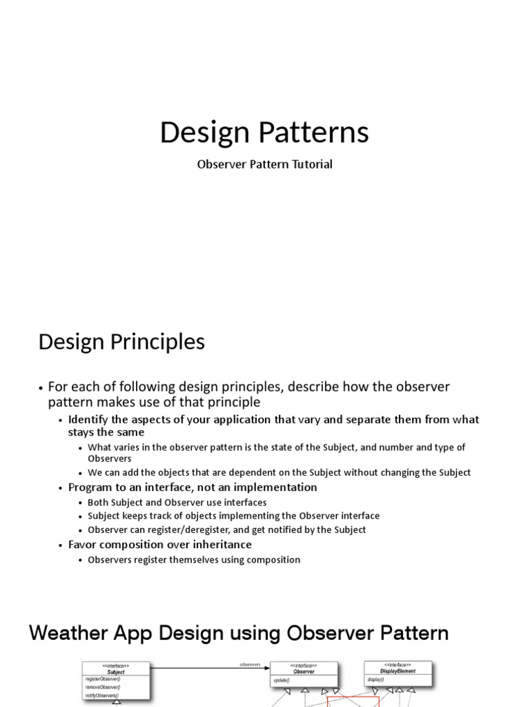 Design Patterns: Observer Pattern Tutorial | PDF