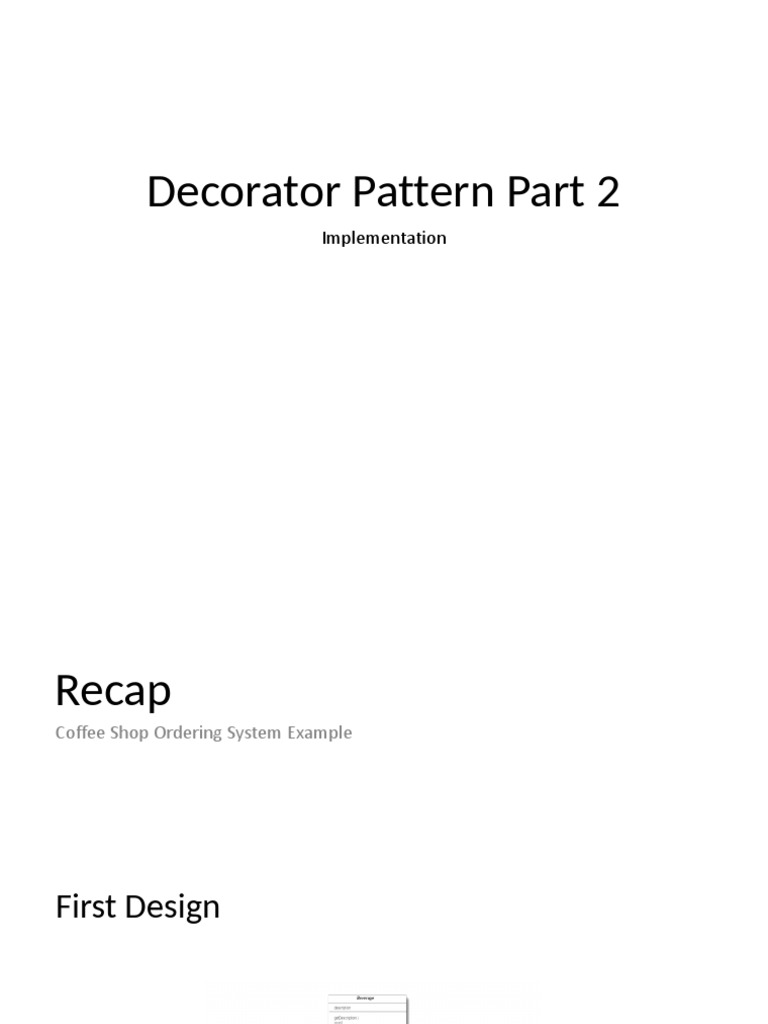 Decorator Pattern Part 2: Implementation | PDF | Inheritance (Object ...
