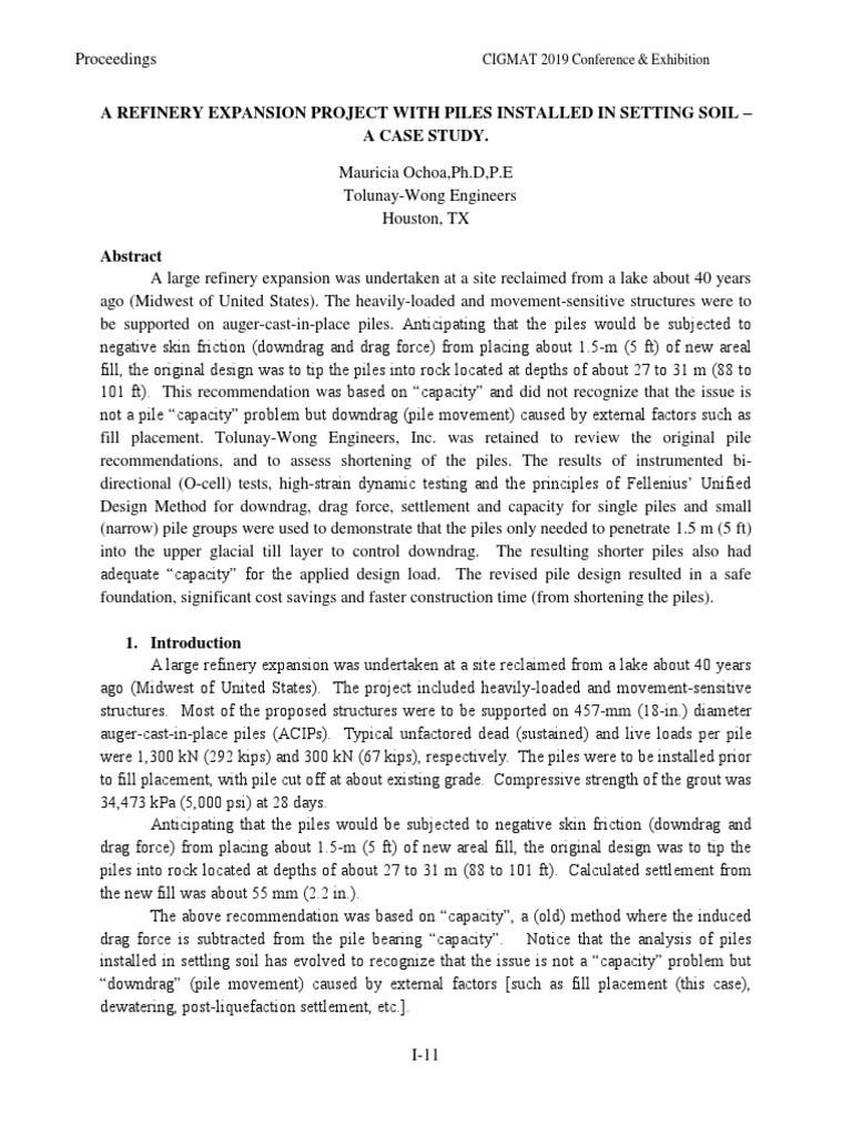 Refinery Expansion Pile Design Case Study | PDF | Deep Foundation ...
