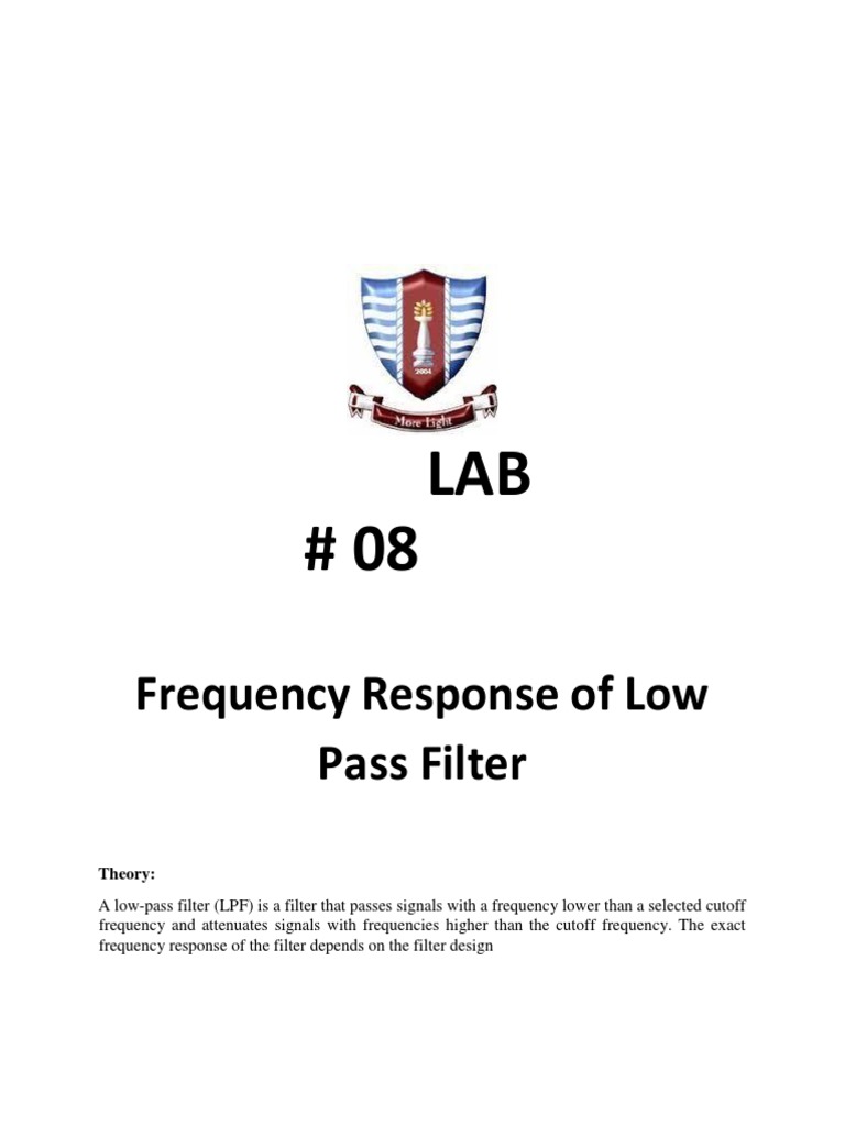Matlab 8 | PDF | Low Pass Filter | Electronic Filter