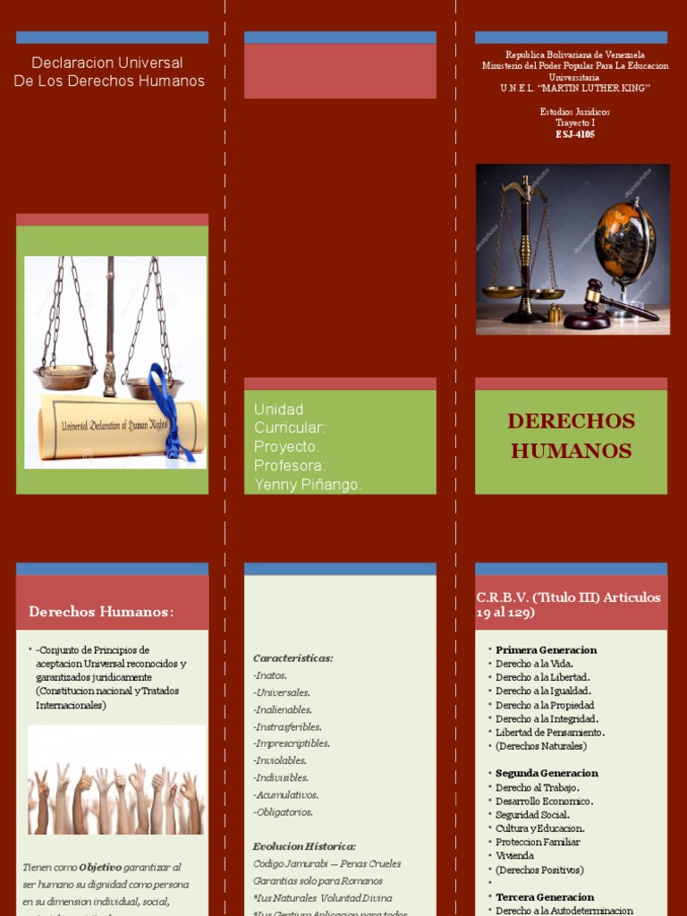 Triptico Derechos Humanos | PDF | Derechos humanos | Gobierno y personalidad