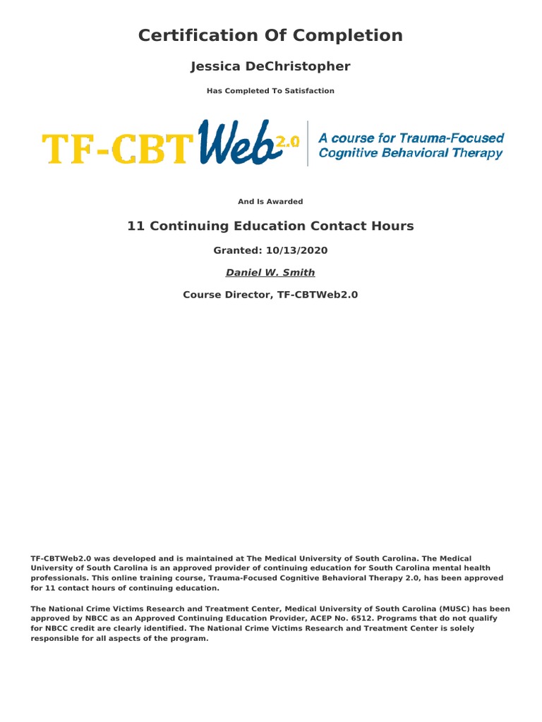 TF-CBT Cert | PDF
