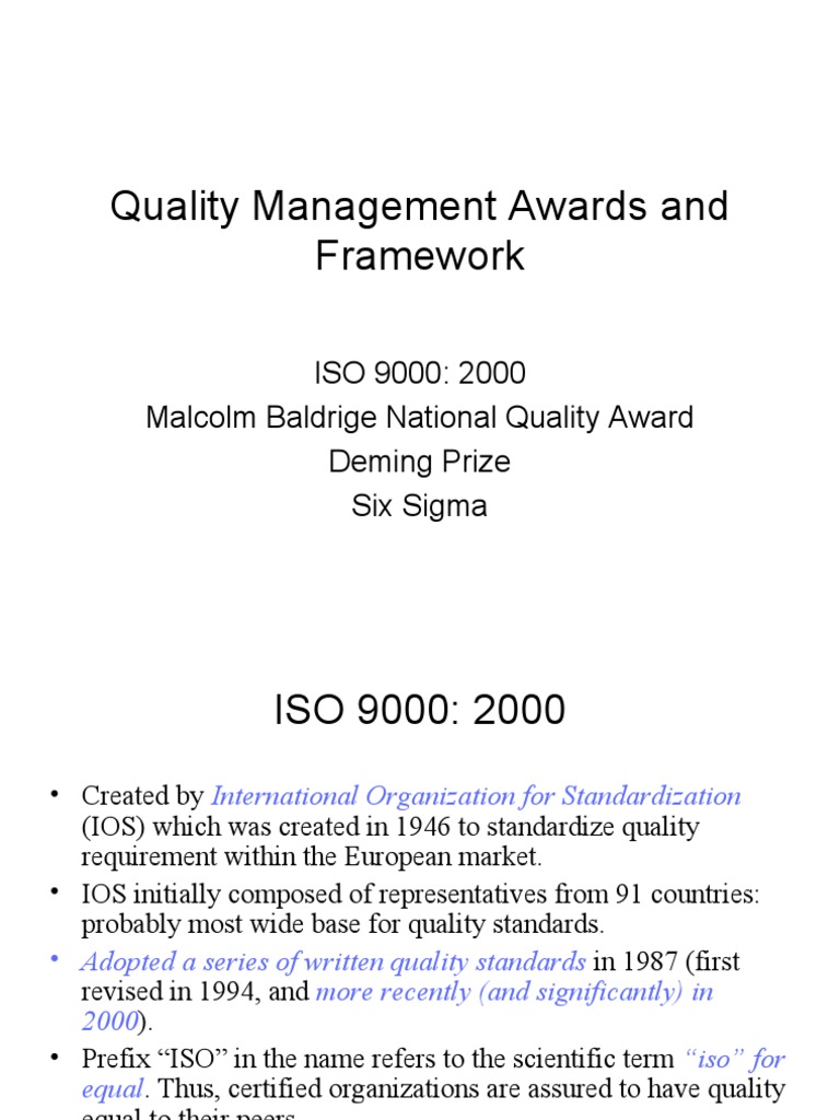 QM Awards Framework | Download Free PDF | Iso 9000 | Six Sigma