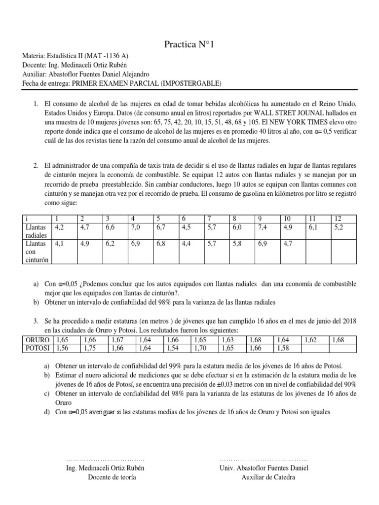 Practica Nº1 1 - Mat 1136 | PDF | Energía y recursos | Science