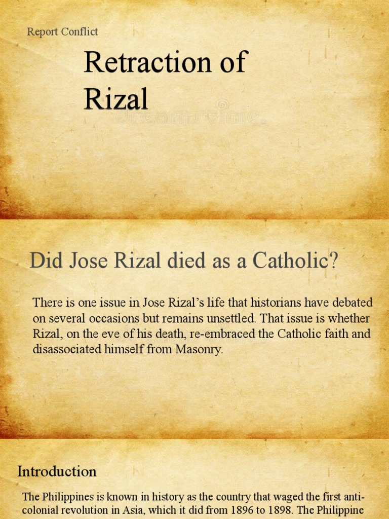 Retraction of Rizal Retraction of Rizal: Report Conflict | PDF ...