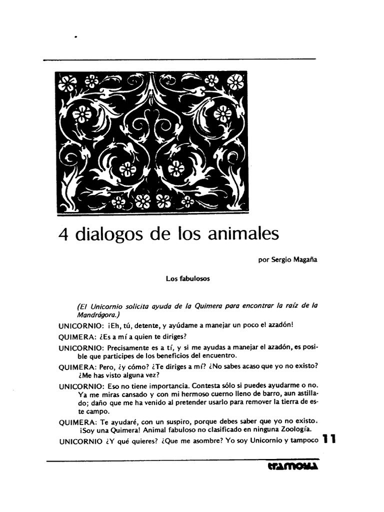 4 Diálogos de Los Animales - Magaña PDF | PDF