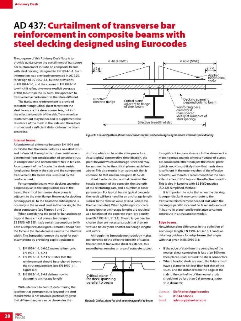 AD 437 - Curtailment of Transverse Bar Reinforcement in Composite Beams ...