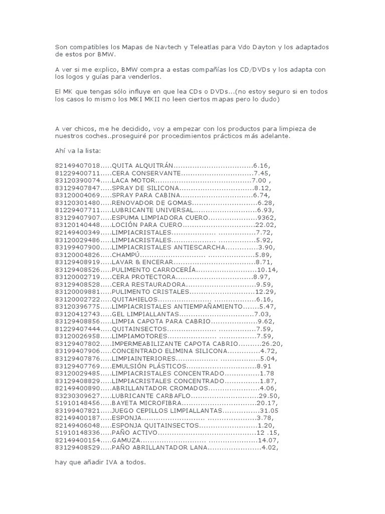 Son Compatibles Los Mapas de Navtech Y Teleatlas para Vdo Dayton Y Los ...