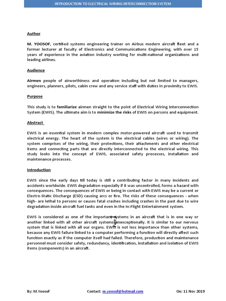 Introduction To Electrical Wiring Interconnection System (EWIS) | PDF ...