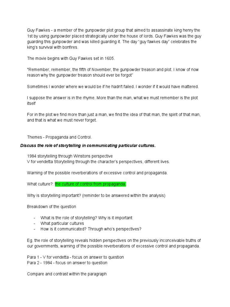 Analyzing V for Vendetta's Themes | PDF | History