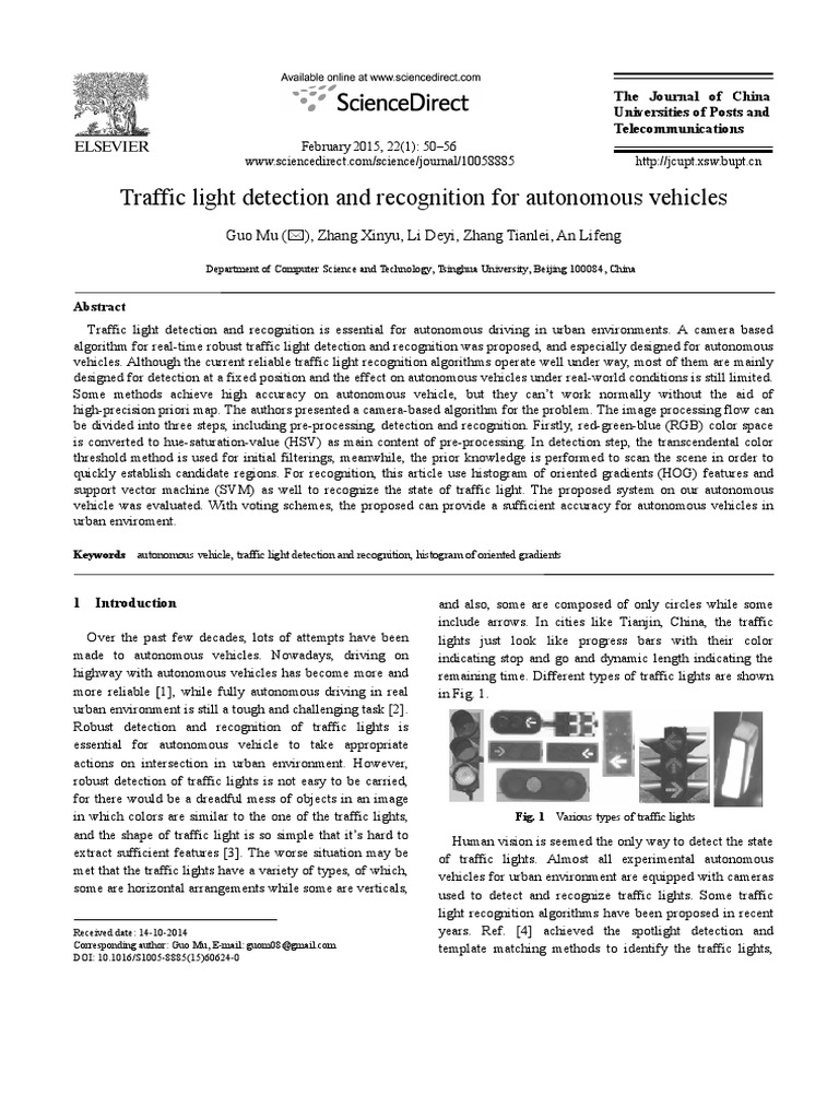 Traffic Light Detection and Recognition For Autonomous Vehicles PDF ...