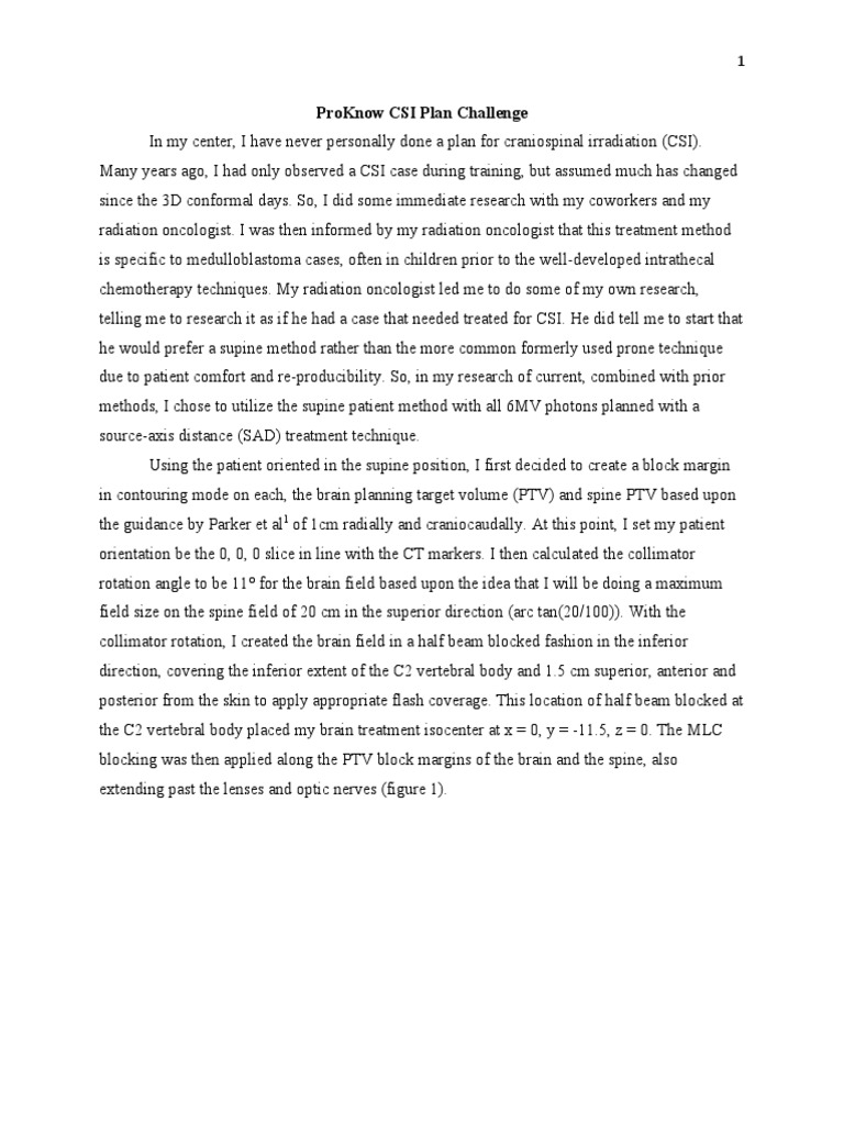Proknow Csi Plan Challenge | PDF | Radiation Therapy | Anatomical Terms ...