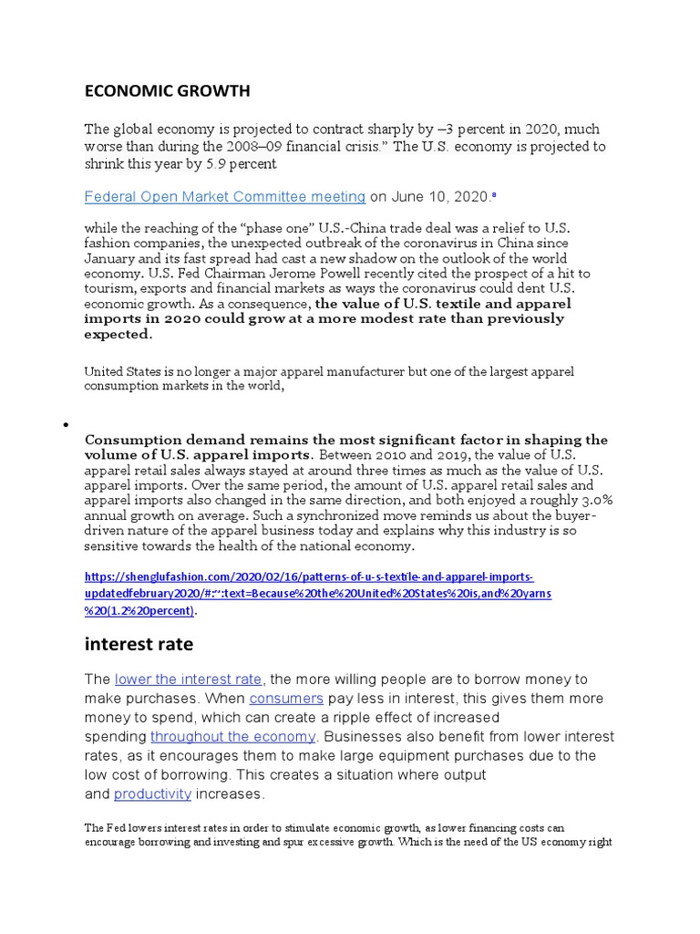 Economic Growth: Interest Rate | PDF | Retail | Interest