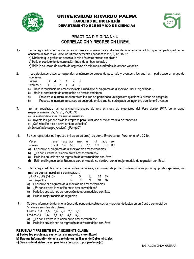 Practica Dirigida 4 Estadistica | PDF | Regresión lineal | Econometría