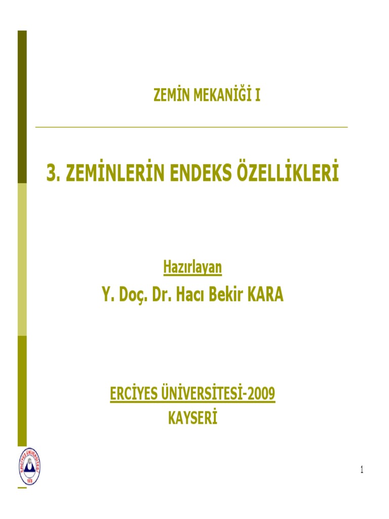 ZM I Zeminlerin Endeks Özellikleri 09-10 | PDF