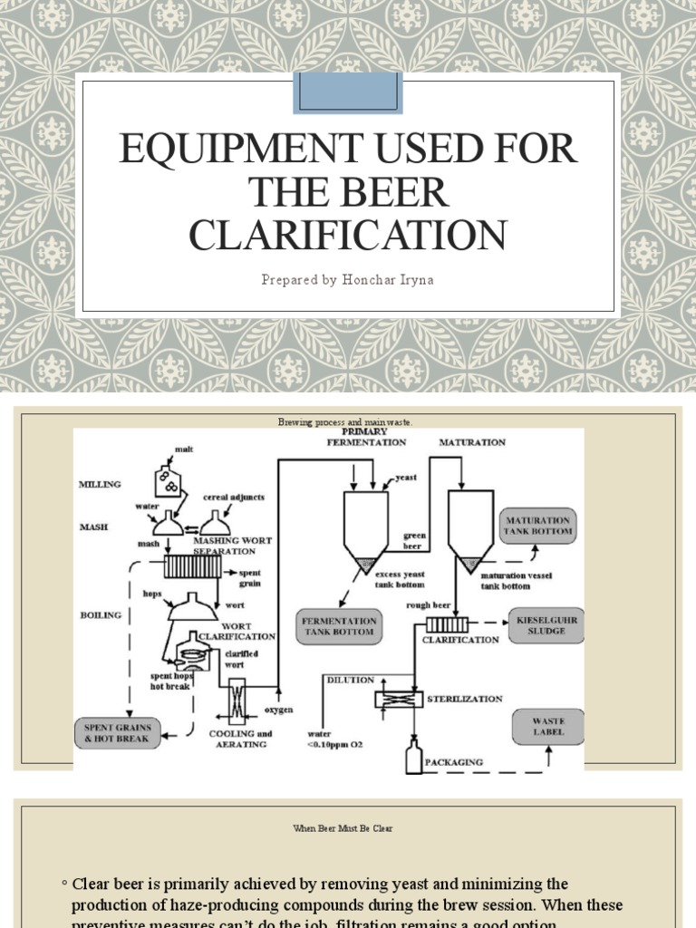 Equipment Used For The Beer Clarification: Prepared by Honchar Iryna ...