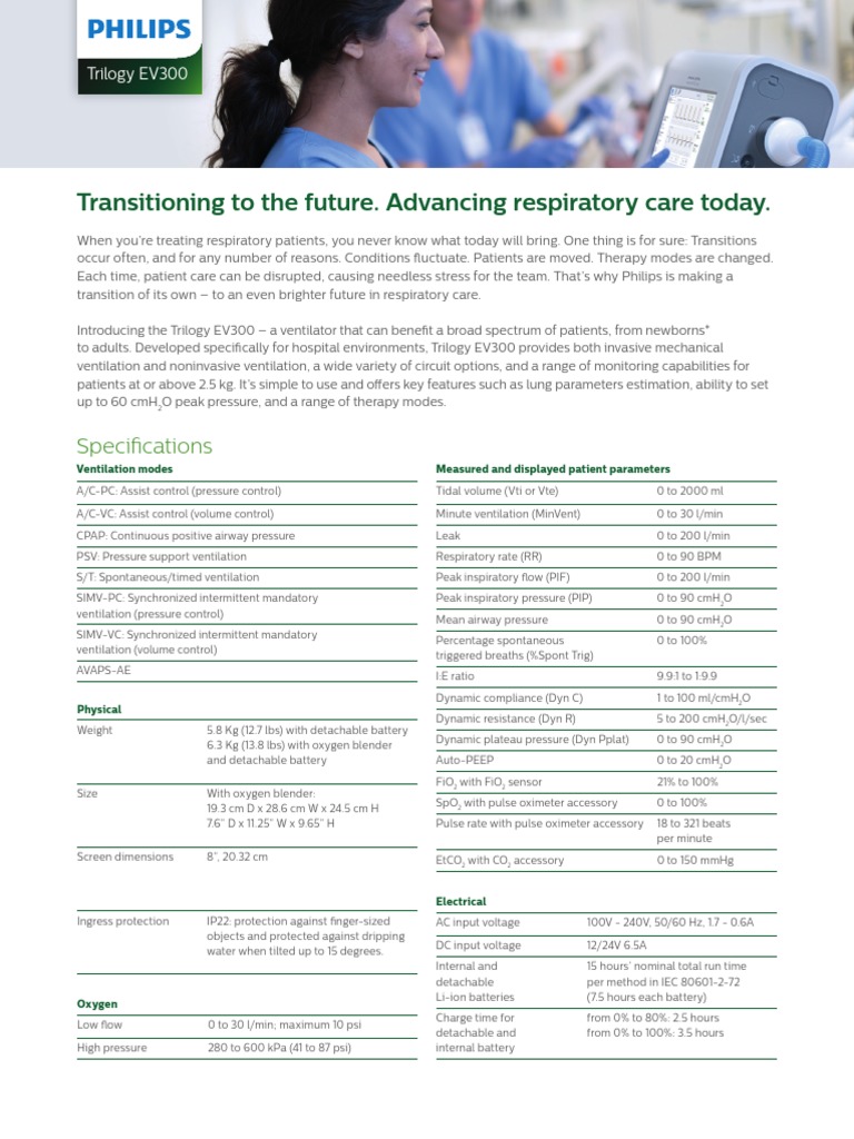 Philips Ev300 Brochure | PDF | Wireless Lan | Breathing