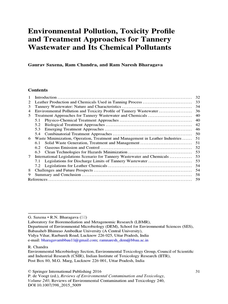 Environmental Pollution Toxicity Profile PDF | PDF | Anaerobic ...