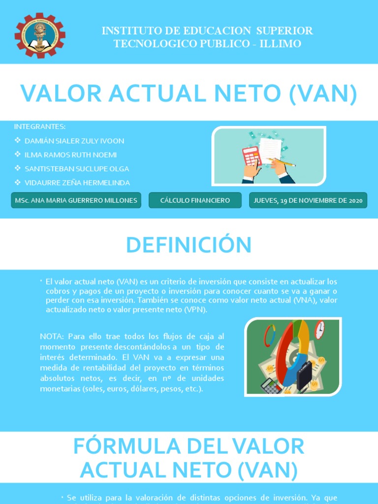 Valor Actual Neto (VAN) | PDF | Valor presente neto | Economias