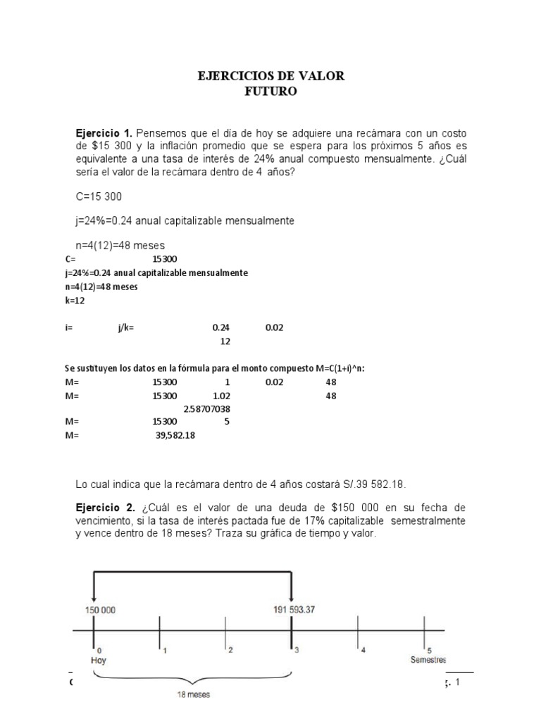 SESION6-EJERCICIOS DE VALOR FUTURO - Docx | PDF | Economía monetaria | Dinero