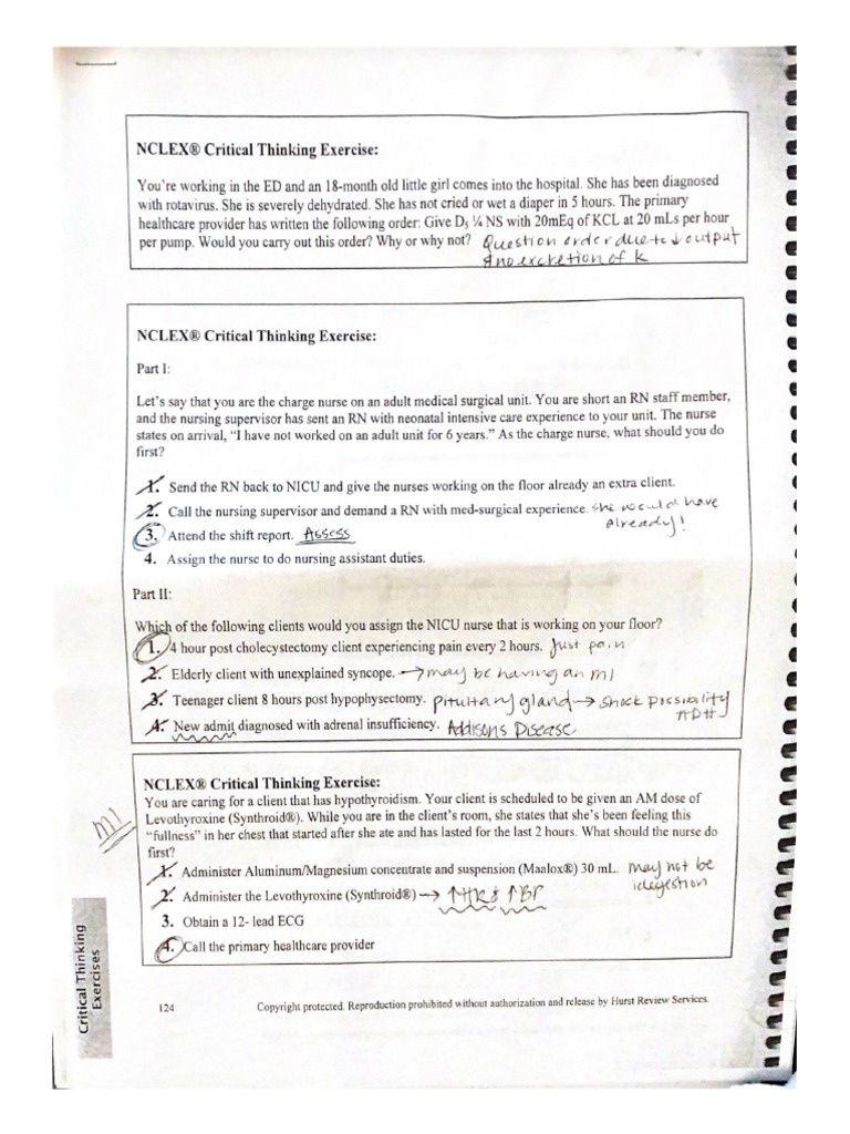 Nclex Critical Thinking Questions