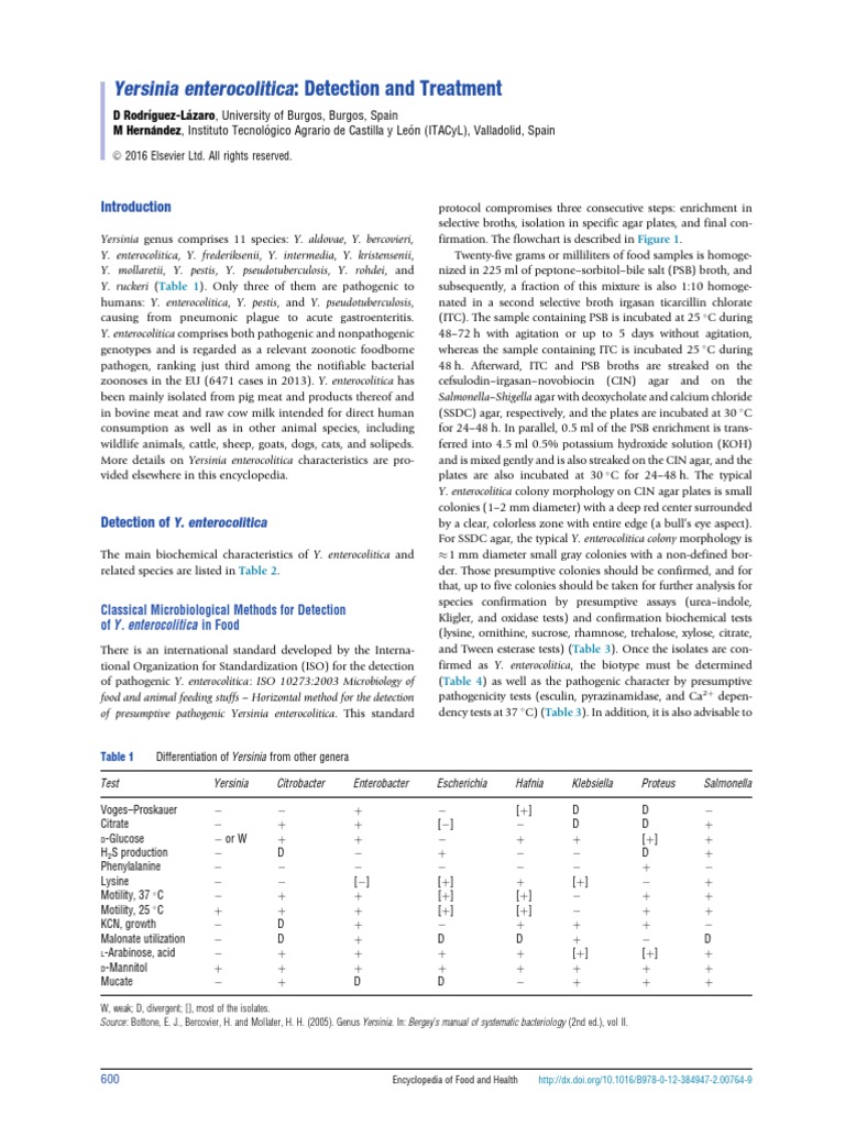 Yersinia Enterocolitica:: Detection and Treatment | PDF | Gram Negative ...