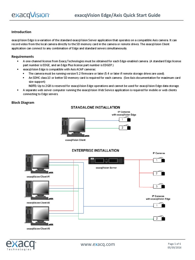 Exacqvision Edge For Axis | PDF | World Wide Web | Internet & Web