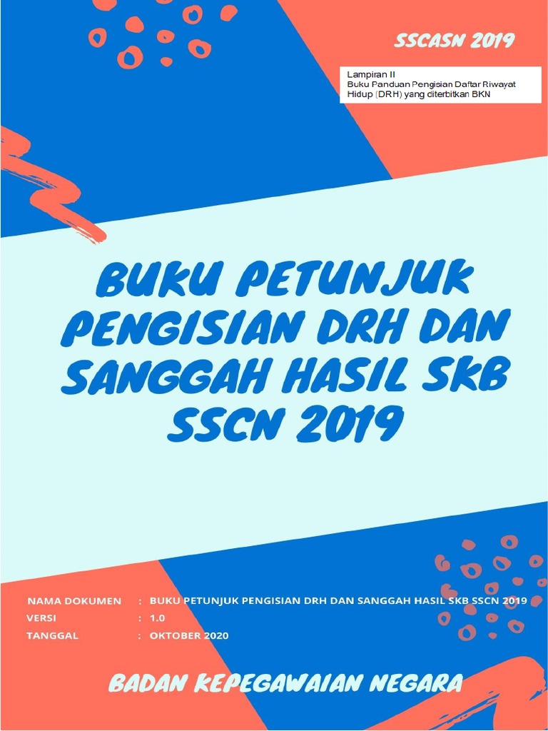 Lampiran II Buku Panduan Pengisian Daftar Riwayat Hidup (DRH) Yang ...