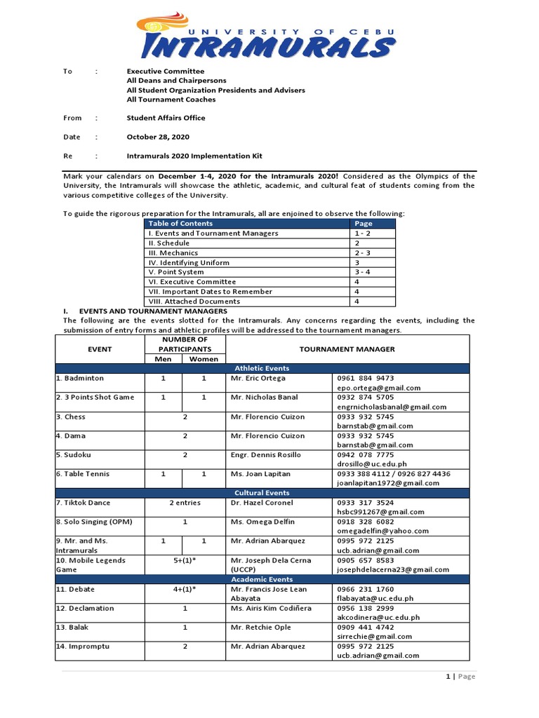 Modified Intrams Implementation Kit 2020 | PDF | Consent | Color