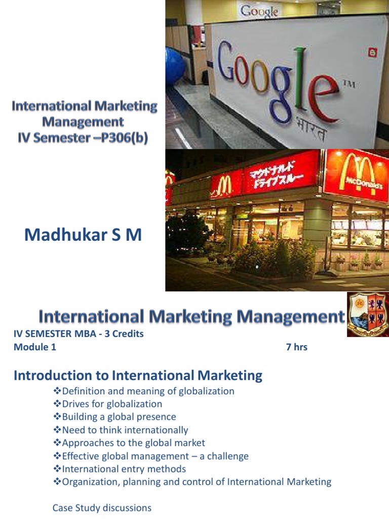 International Marketing - Lesson Plan | PDF | Globalization | Marketing