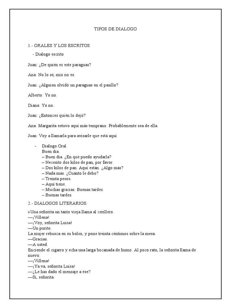 Tipos de Dialogo | PDF