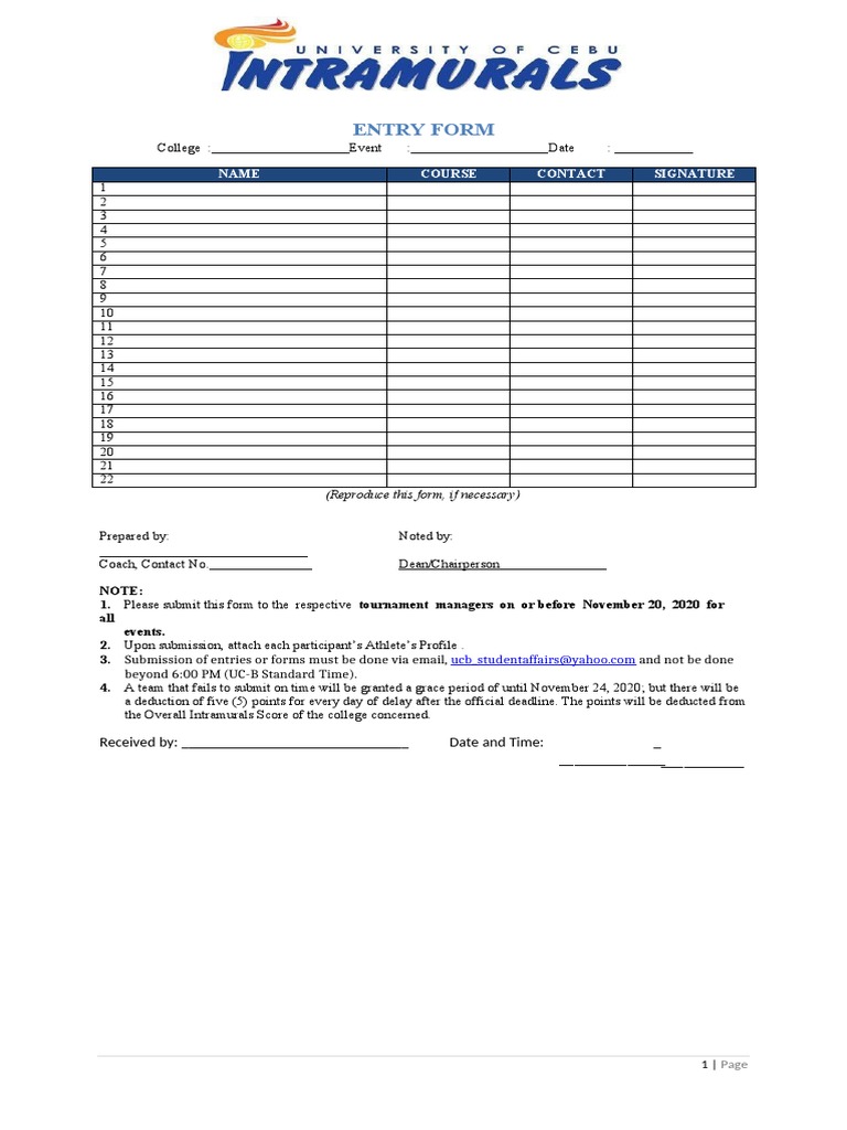 College event entry form | PDF | Consent | Justice