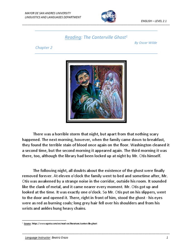 Reading: The Canterville Ghost: by Oscar Wilde | PDF