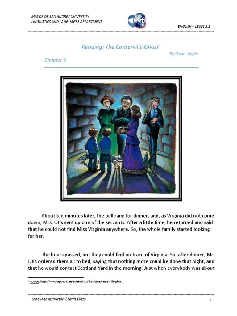 Reading: The Canterville Ghost: by Oscar Wilde | PDF