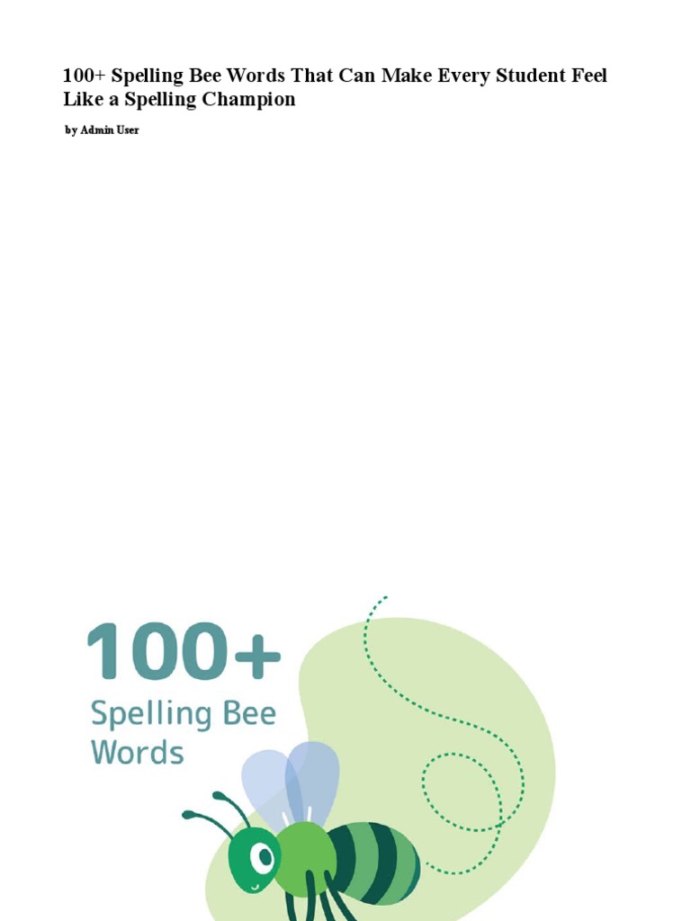 100+ Spelling Bee Words That Can Make Every Student Feel Like A ...