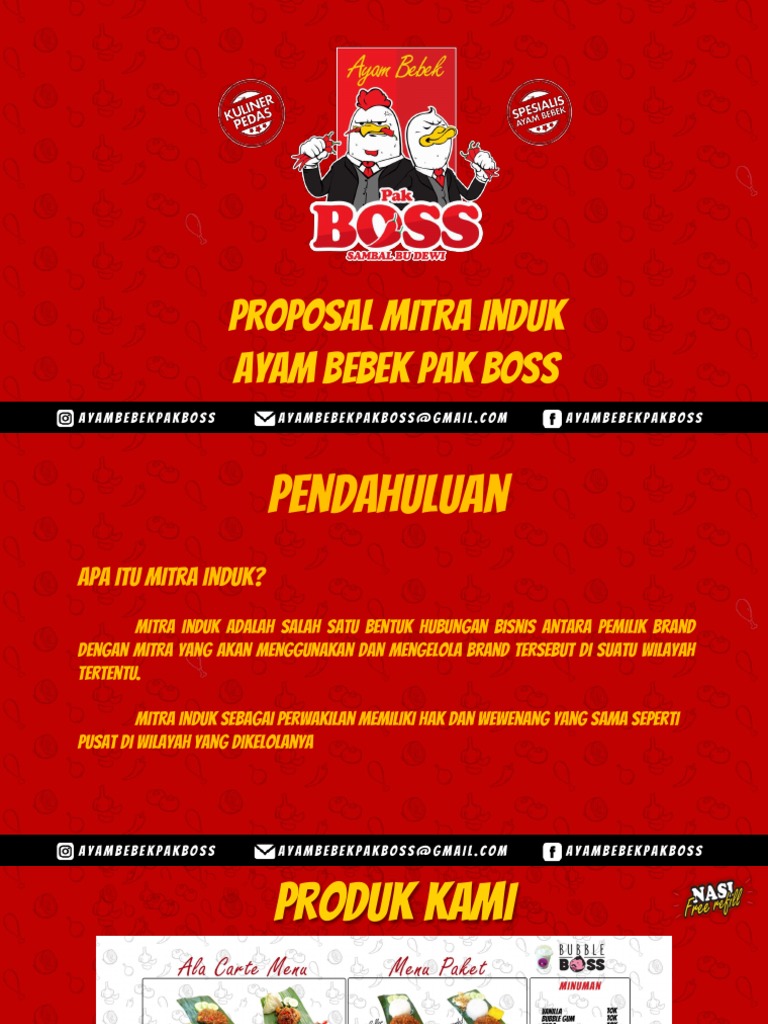 Proposal Mitra Induk Ayam Bebek Pak Boss PDF | PDF