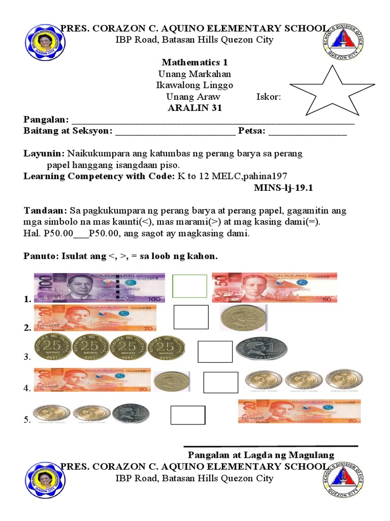 Math1 Worksheets Q1 W8 | PDF