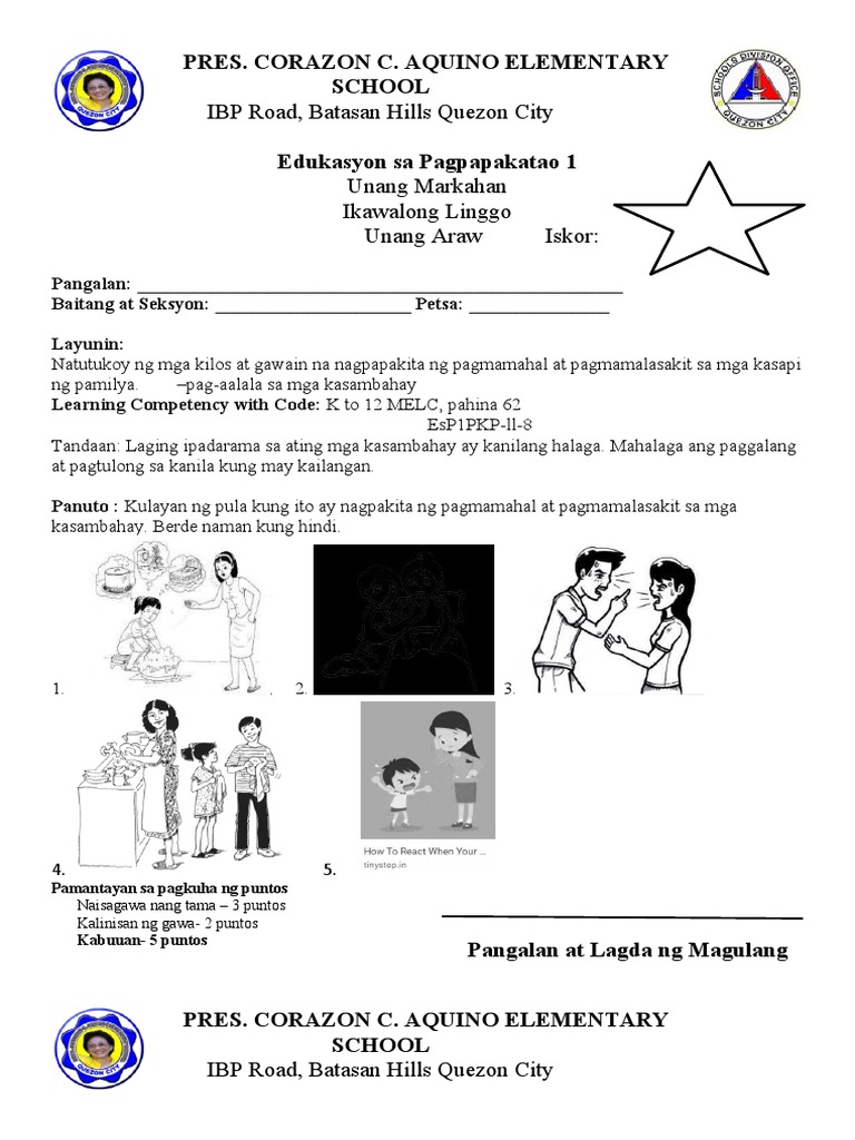 Esp1 Worksheets Q1 W8 | PDF