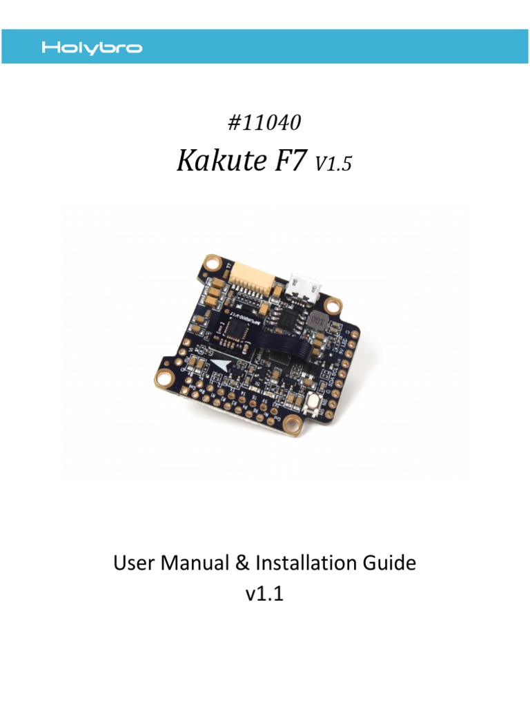 Kakute F7: User Manual & Installation Guide v1.1 | PDF | Booting | Installation (Computer Programs)