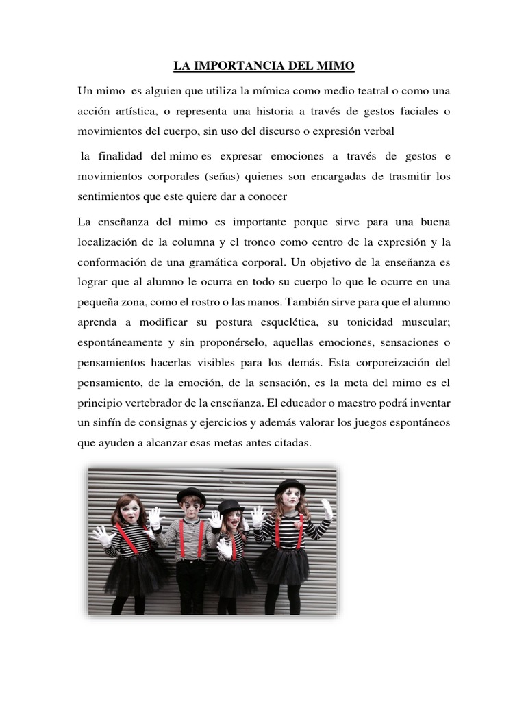 La Importancia Del Mimo | PDF