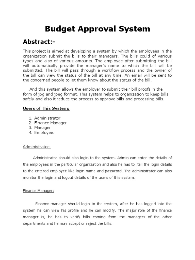 Budget Approval System | PDF | Login | Password