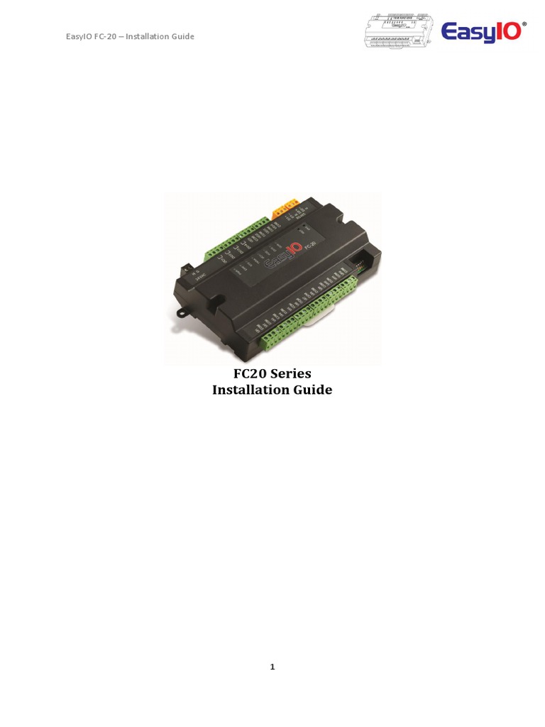 01 EasyIO FC20 Series Installation V1.1 PDF | PDF | Electromagnetic ...